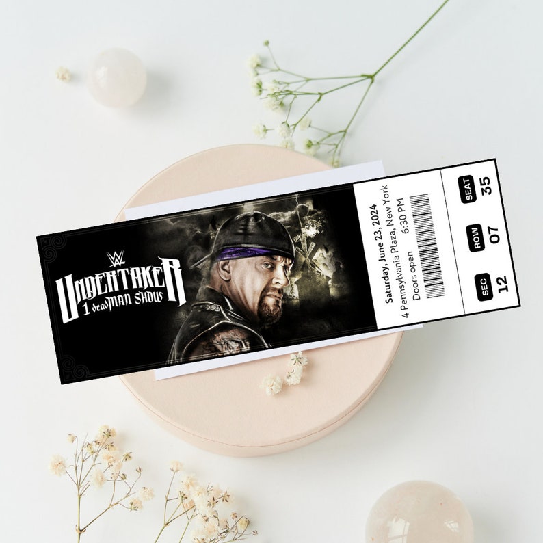 Printable WWE Undertaker 1 Deadman Show Wrestling Show Digital Tickets ...
