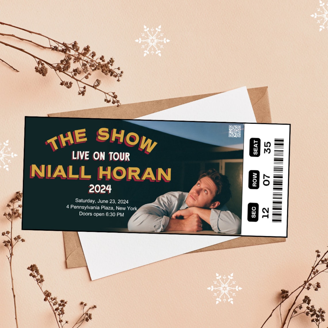 Editable the Show Live on Tour Niall Horan 2024 Digital Tickets, Niall ...