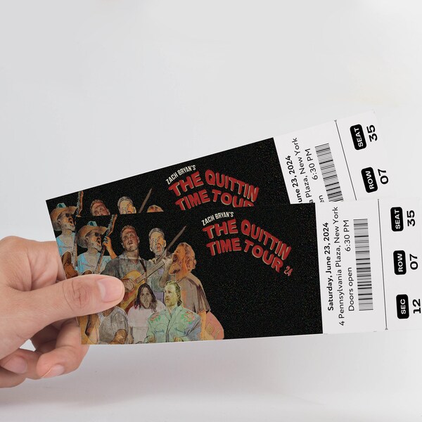 Zach Bryan Ticket Template - Etsy