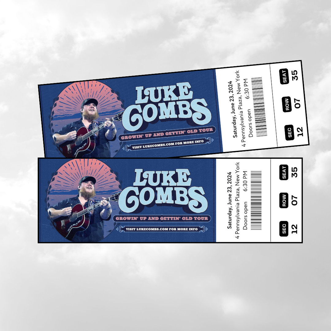 Printable Luke Combs Growin' up and Gettin' Old Tour Digital Tickets ...