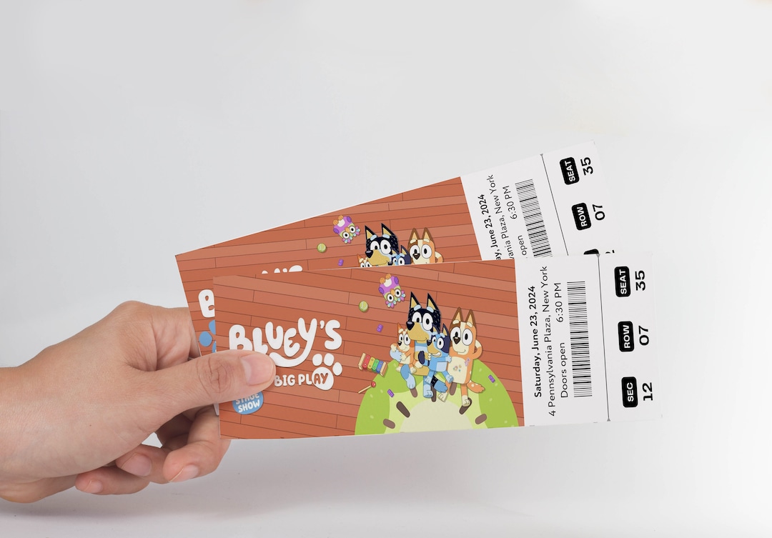 Printable Bluey's Big Play the Stage Show Digital Tickets, Editable ...