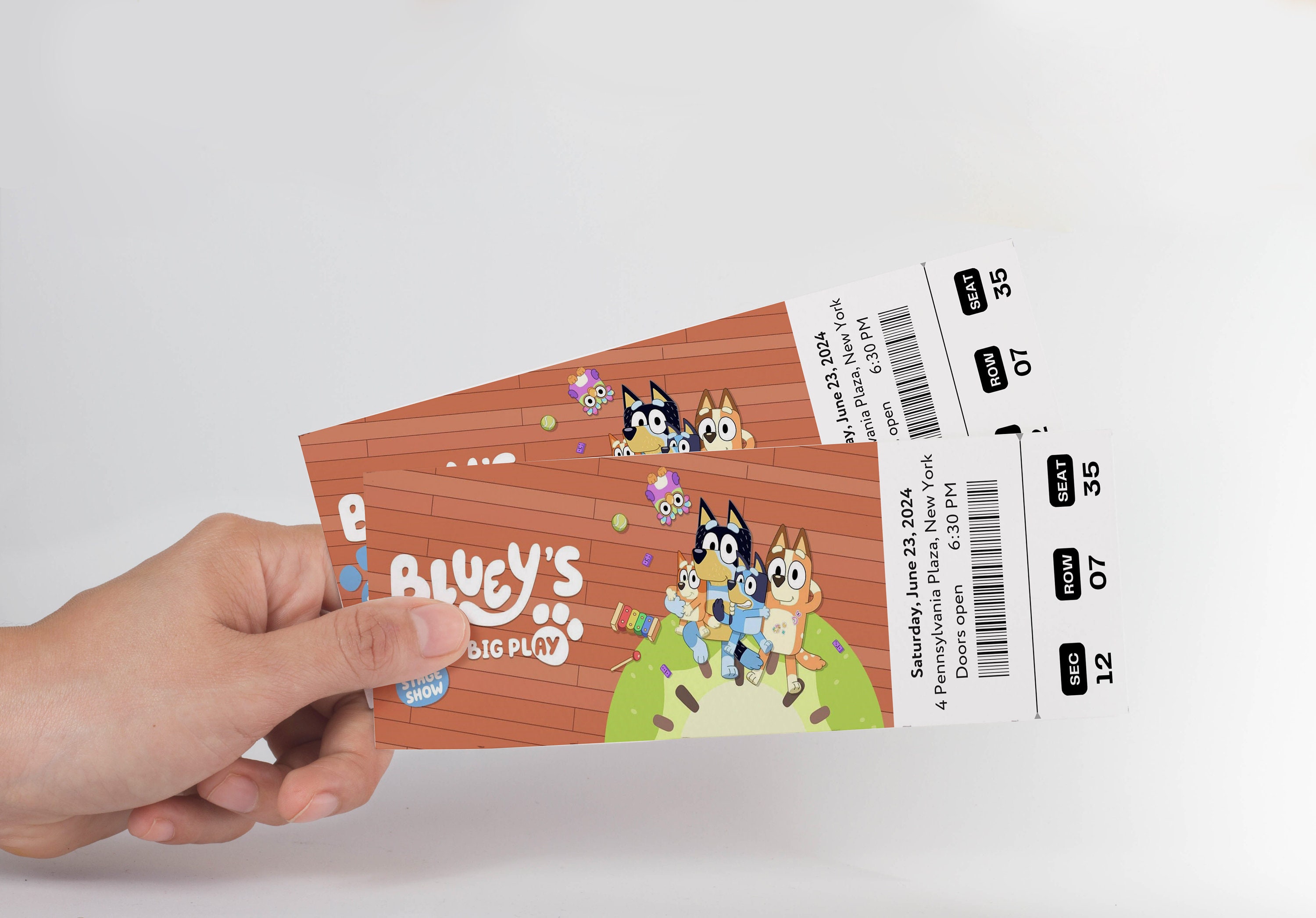 Printable Bluey's Big Play the Stage Show Digital Tickets, Editable ...