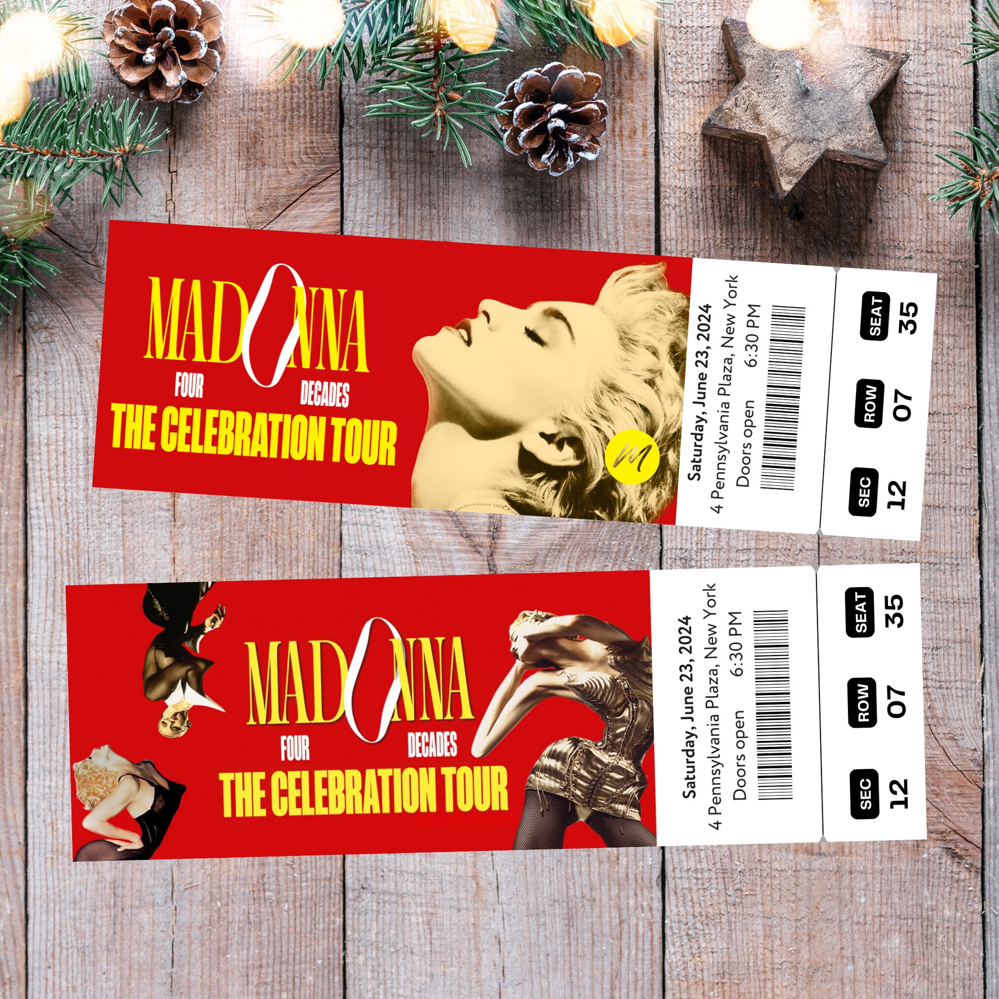 Printable Madonna the Celebration Tour Digital Tickets, Editable Music ...