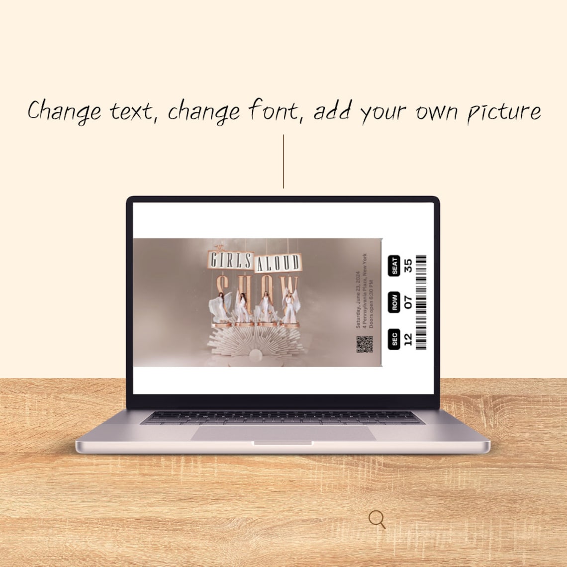 Printable Girls Aloud Show 2024 Tour Digital Tickets, Editable Music ...