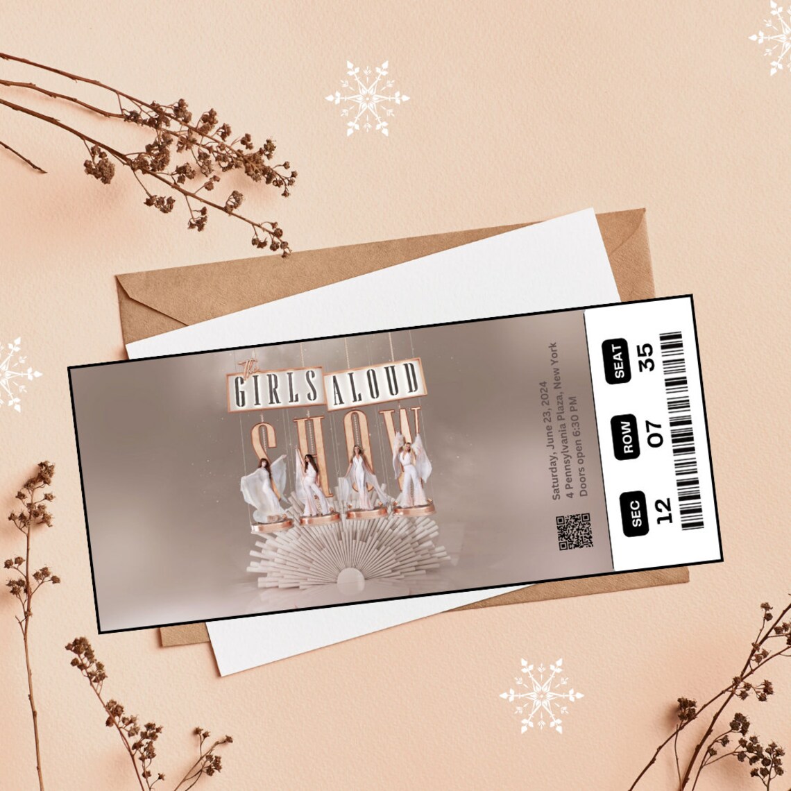 Printable Girls Aloud Show 2024 Tour Digital Tickets, Editable Music ...