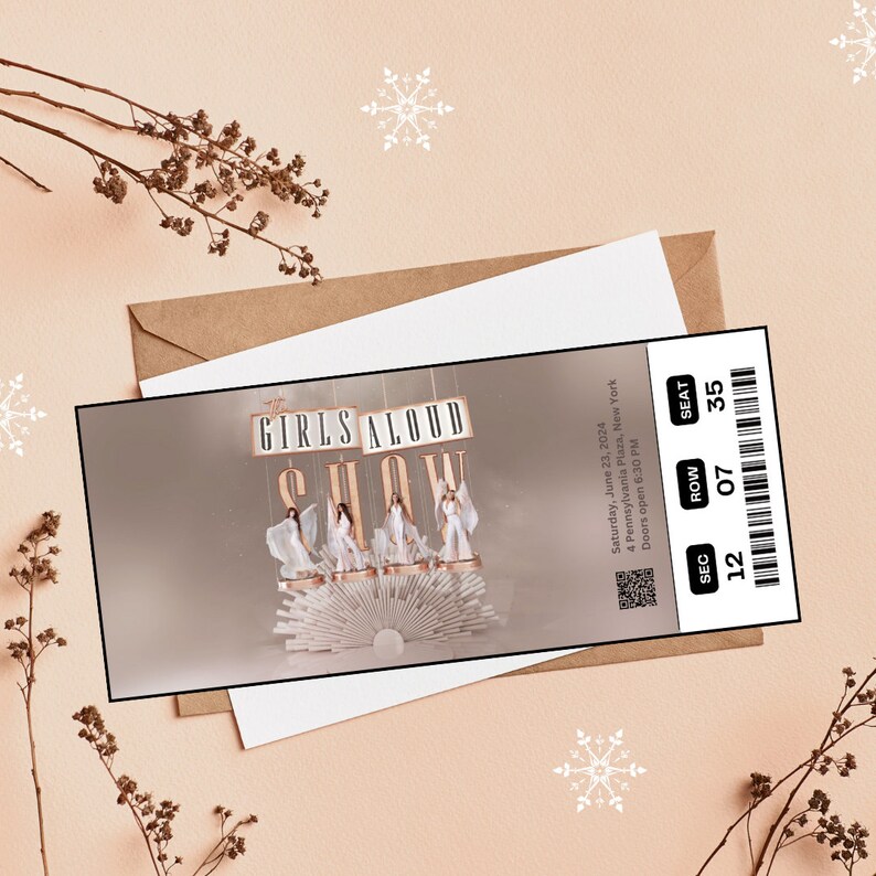 Printable Girls Aloud Show 2024 Tour Digital Tickets, Editable Music ...