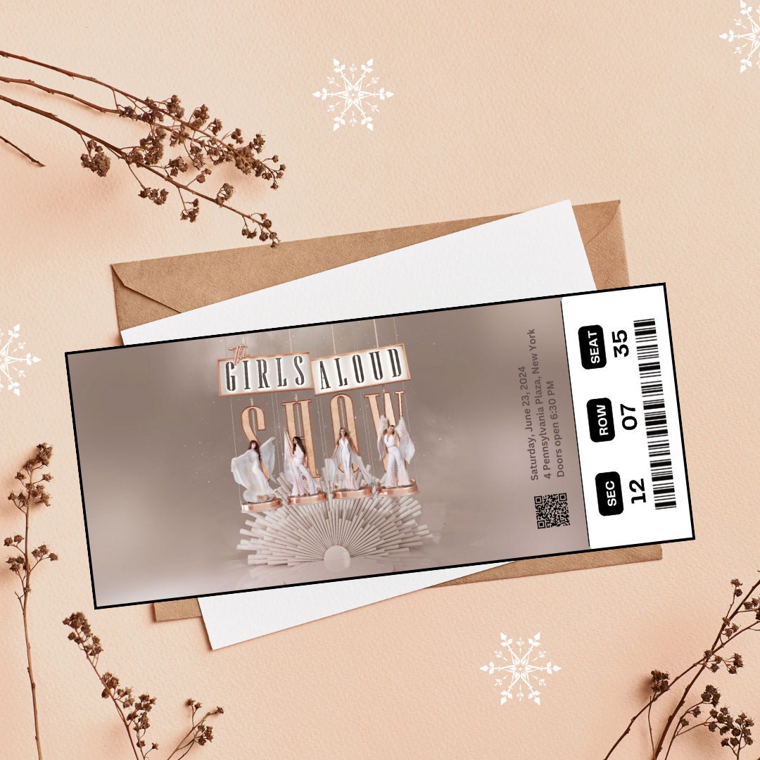 Printable Girls Aloud Show 2024 Tour Digital Tickets, Editable Music ...