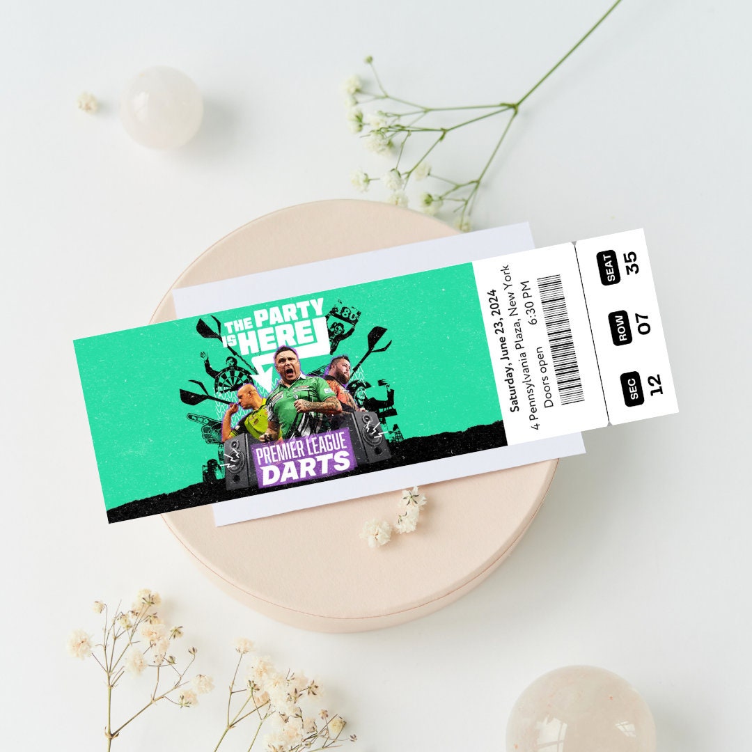 Printable Premier League Darts PDC Watch Party Digital Tickets ...