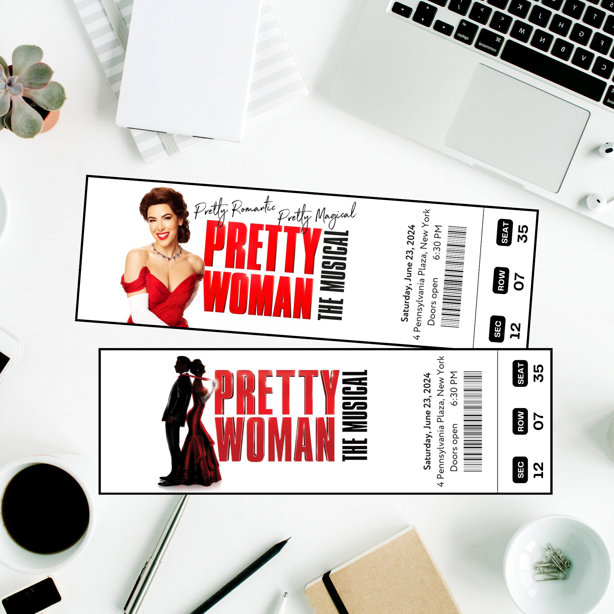 Printable Pretty Woman Musical Theatre Digital Tickets, Broadway ...
