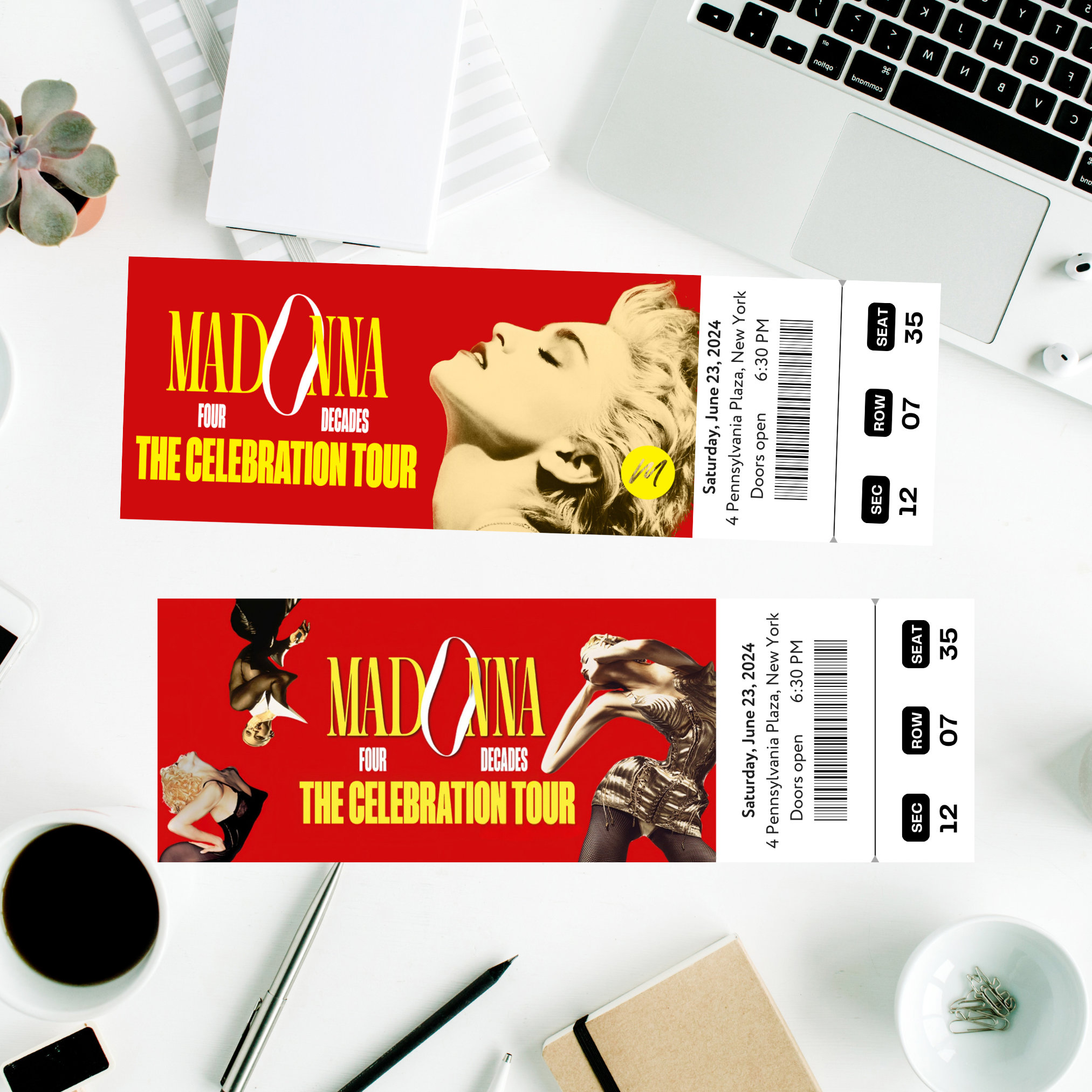 Printable Madonna the Celebration Tour Digital Tickets, Editable Music ...