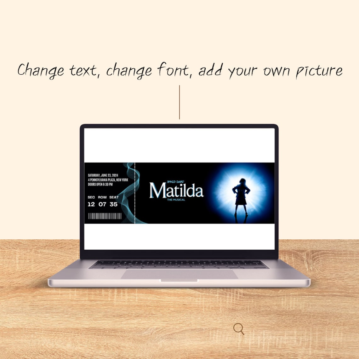 Printable Roald Dahl's Matilda Musical Theatre Digital Tickets ...