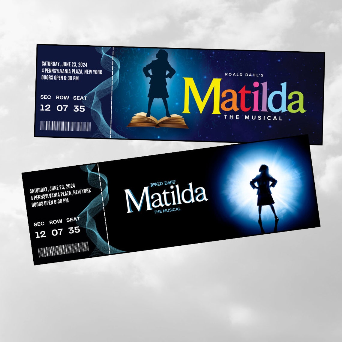 Printable Roald Dahl's Matilda Musical Theatre Digital Tickets ...