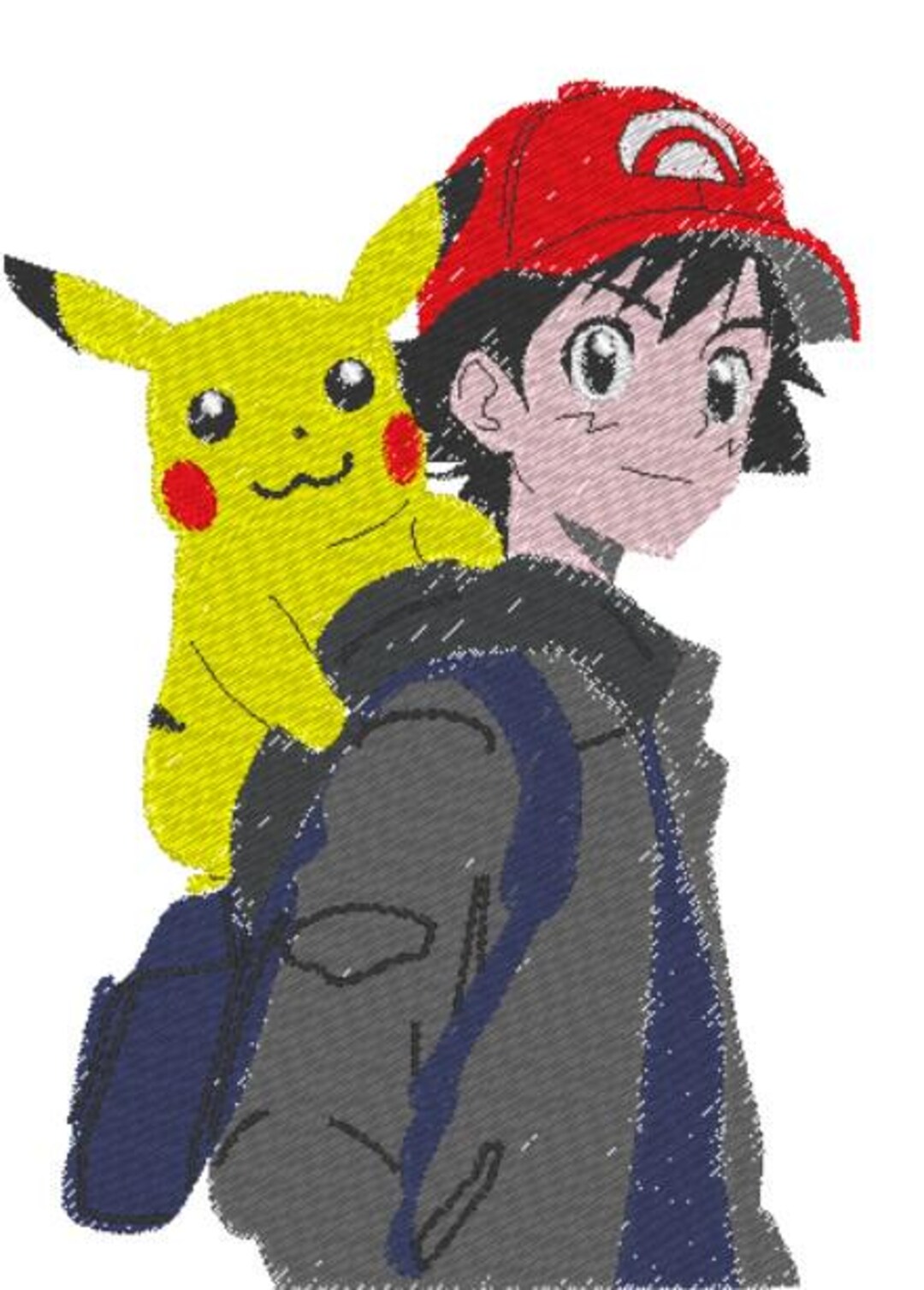 Pokemon Embroidery Files - Pikachu and Ash Designs for Customizing ...