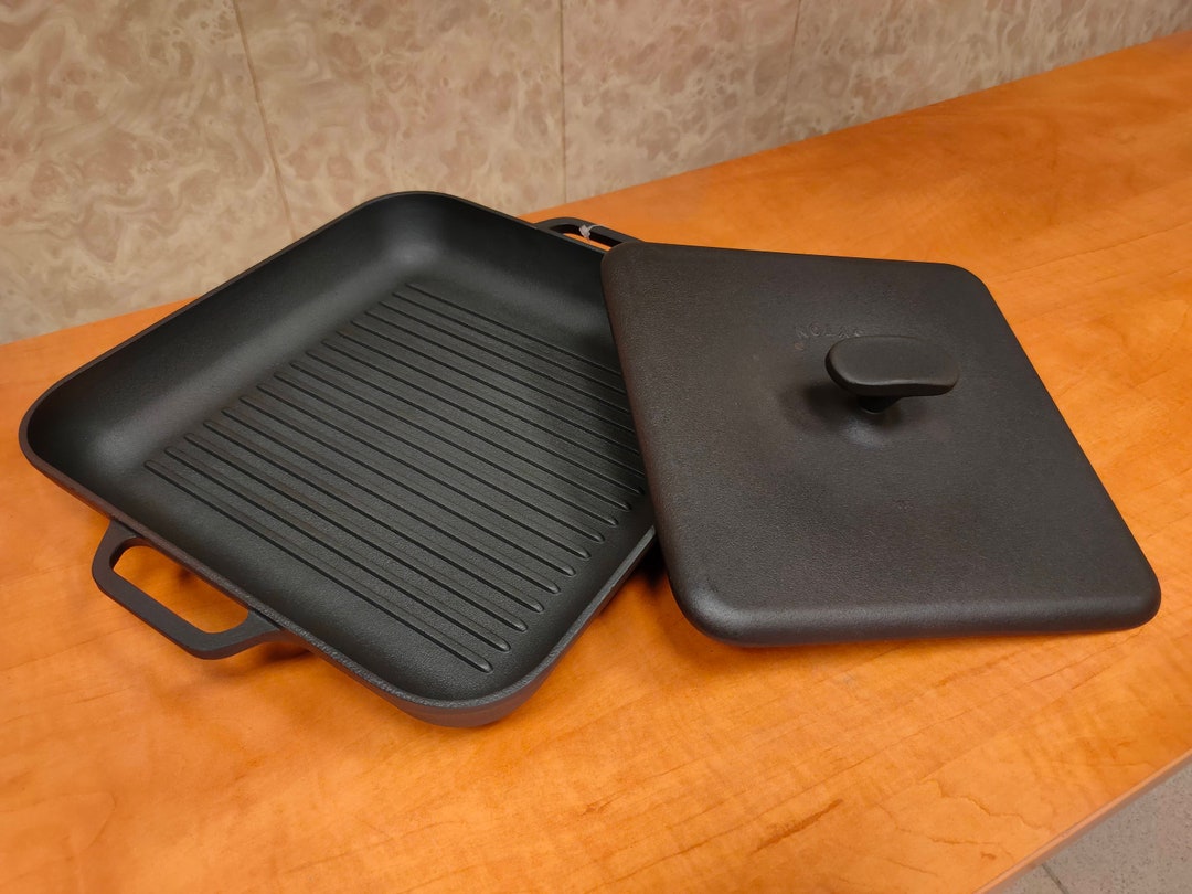 Ribbed Cast Iron Frying Grill Pan Barbecue Pan Cooking Pan Kitchen ...