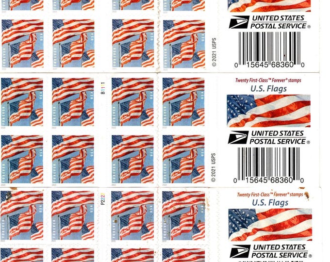 100 NEW First Class Forever Stamps: (5) Books - U.S. Flags - 2021. Free ...