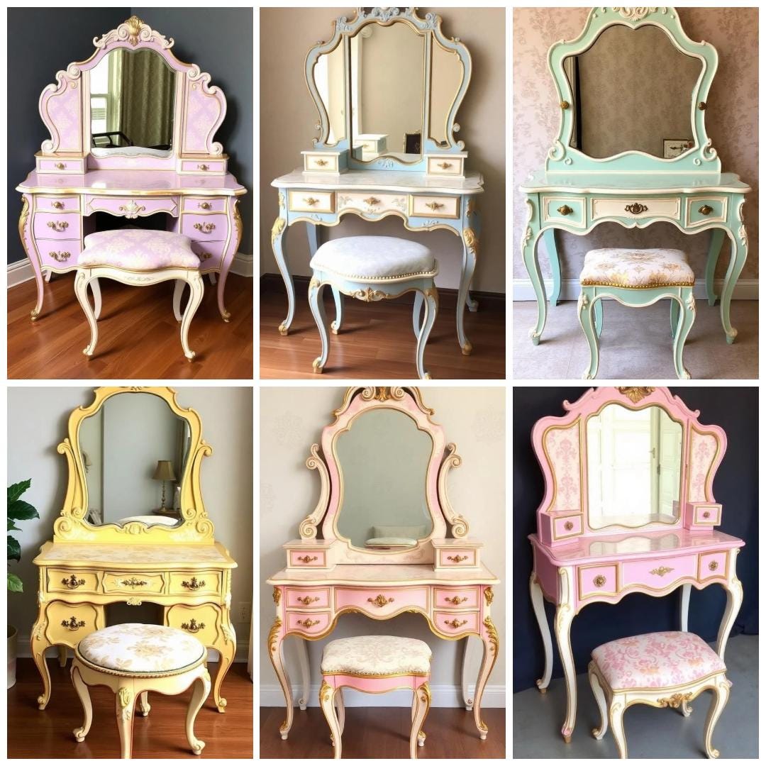 Custom Order Option: Antique French Style Regency Core Pastels-themed ...