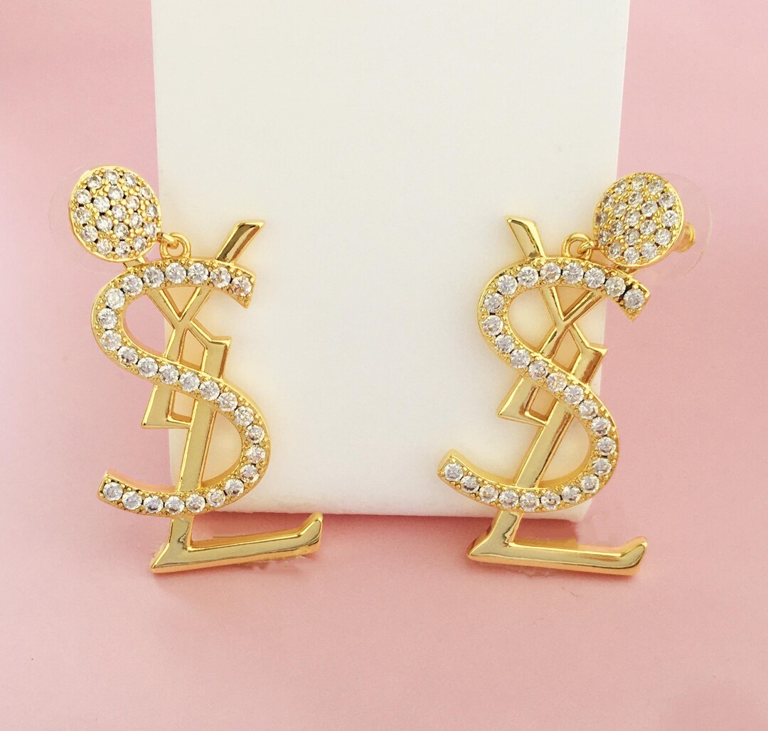 Vintage Stylish YSL Diamond Dangling Earrings - Etsy
