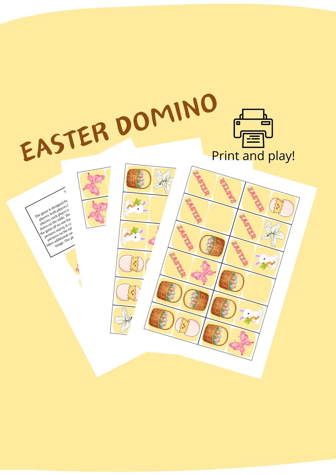 Easter Domino Printable Game - Etsy