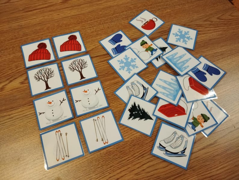 Winter Matching Game Printable, Memory Game (digital Download) - Etsy