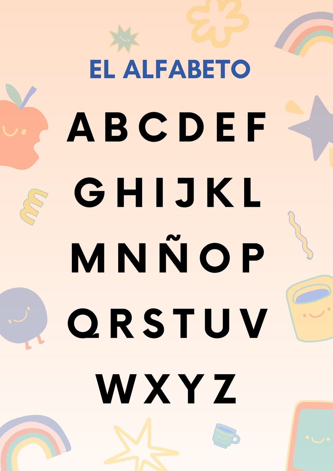 Educational Posters Spanish Learning Posters for Preschooler Learning ...