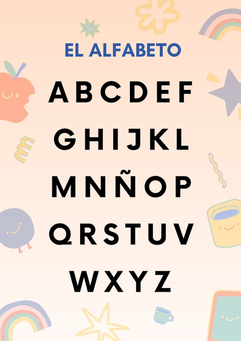 Educational Posters Spanish Learning Posters for Preschooler Learning ...