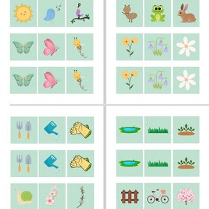 Spring Memory Game for Toddler Match Game Spring Theme - Etsy