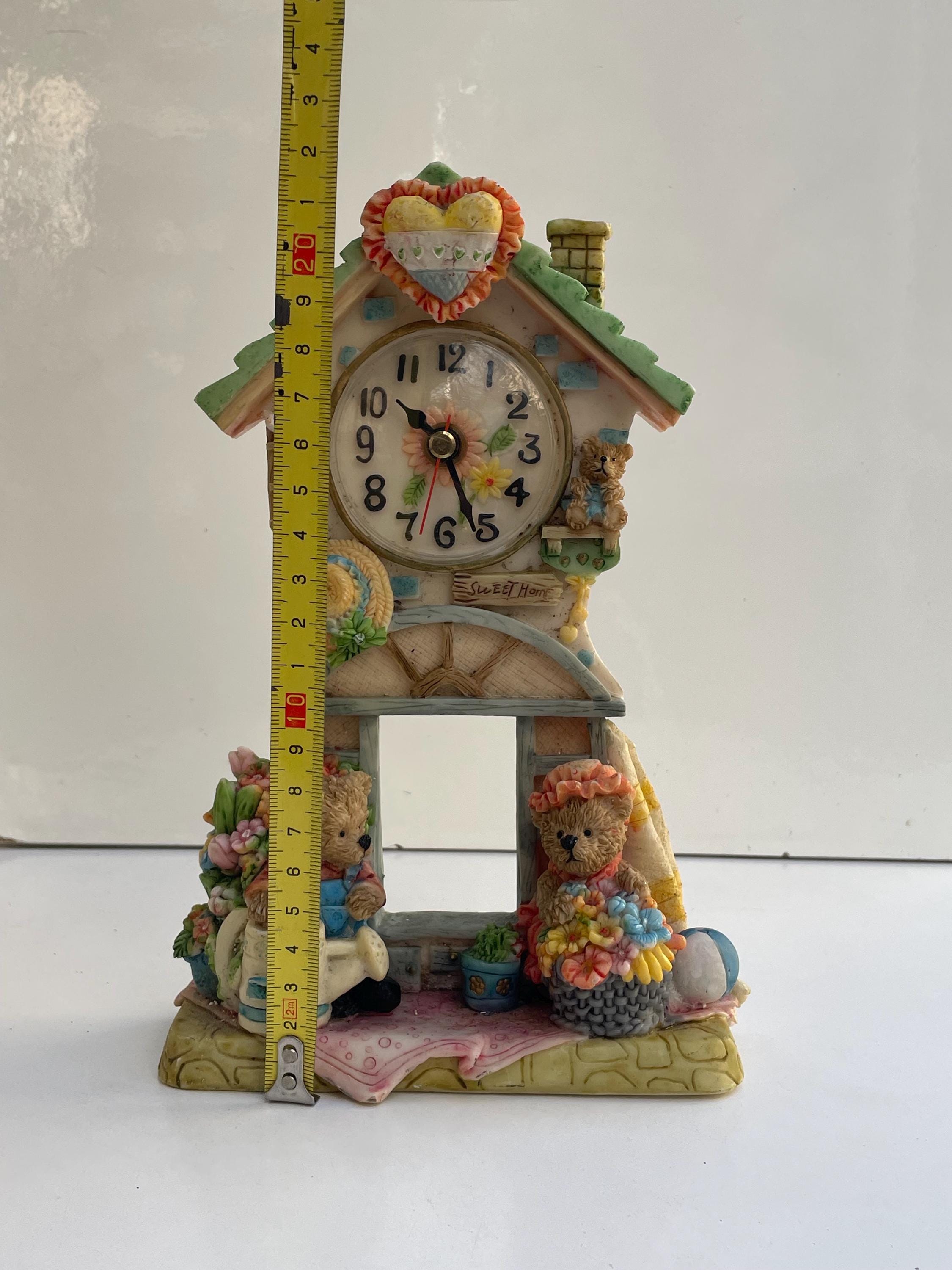 Vintage Sweet Home Teddy Bear Family Table Clock - Etsy