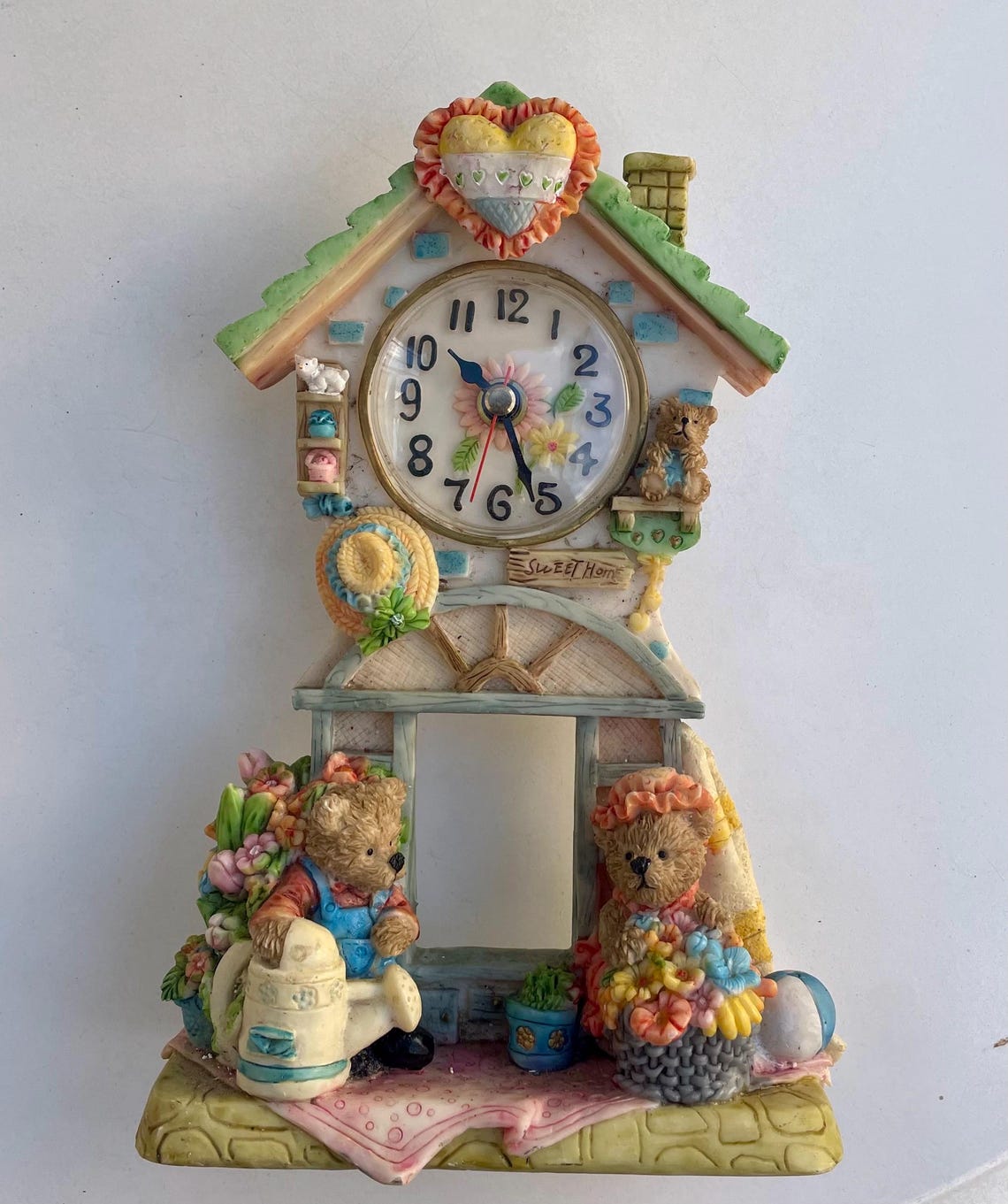 Vintage Sweet Home Teddy Bear Family Table Clock - Etsy