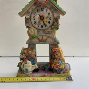 Vintage Sweet Home Teddy Bear Family Table Clock - Etsy