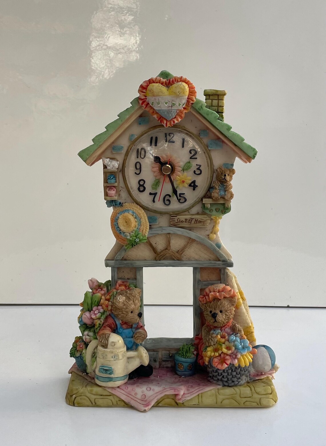 Vintage Sweet Home Teddy Bear Family Table Clock - Etsy
