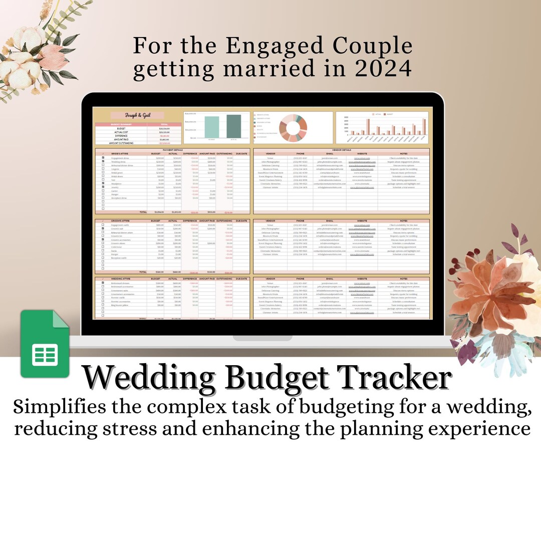 Wedding Budget Wedding Budget Tracker, Wedding Planning Template ...