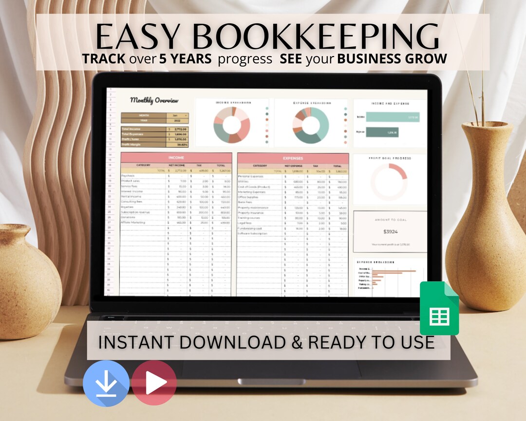 Bookkeeping Spreadsheet | Small Business Bookkeeping Spreadsheet, Etsy ...