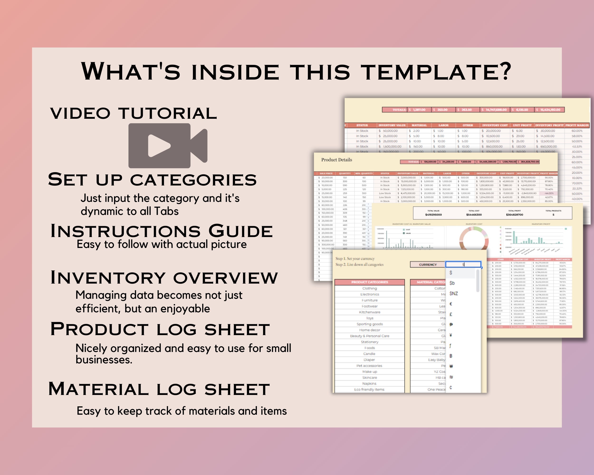 Inventory Spreadsheet Inventory Tracker, Etsy Inventory Spreadsheet ...
