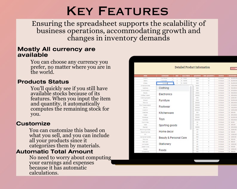 Inventory Spreadsheet | Inventory Tracker, Etsy Inventory Spreadsheet ...