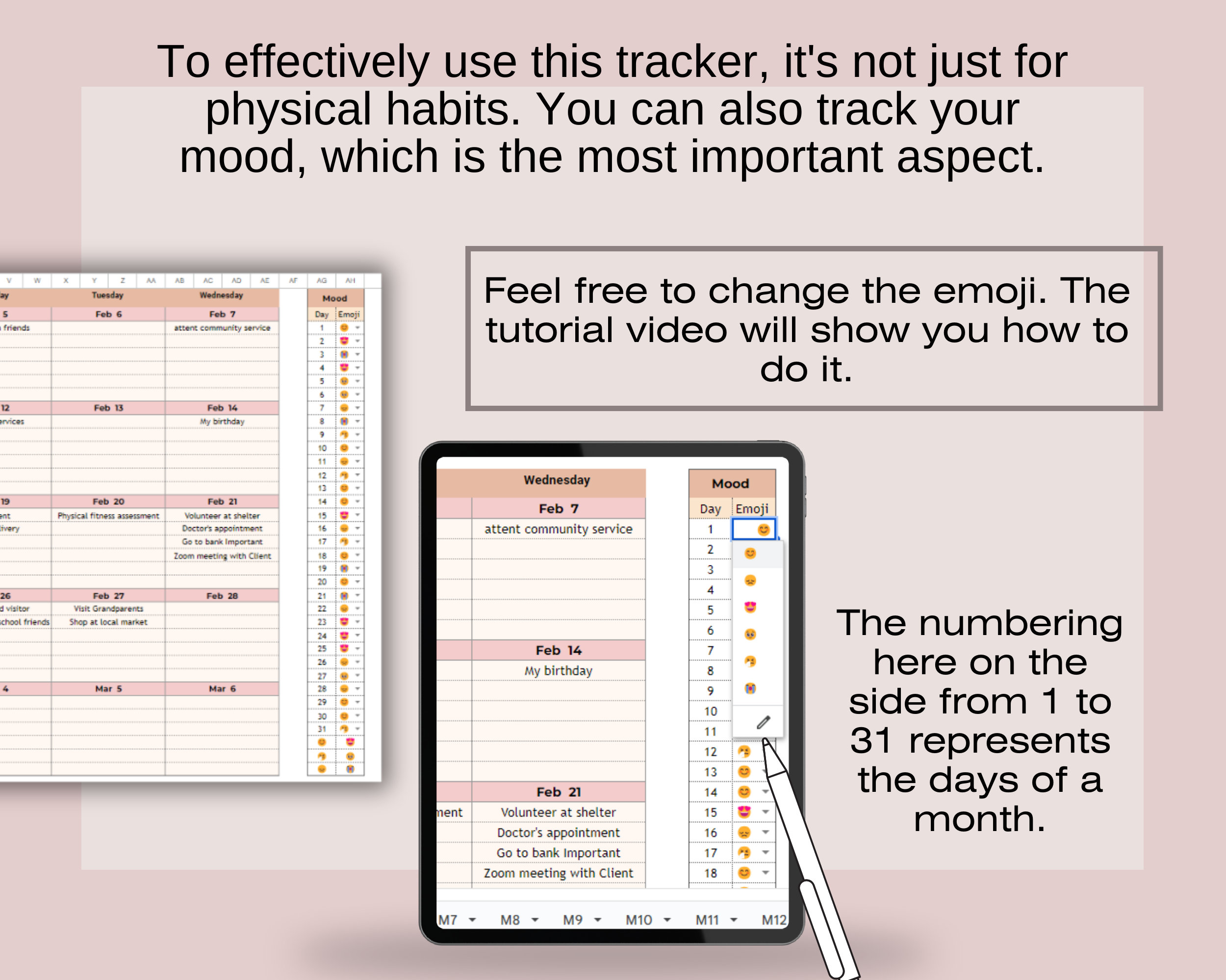 Habit Tracker Spreadsheet Digital Daily To-do List Template Habit ...