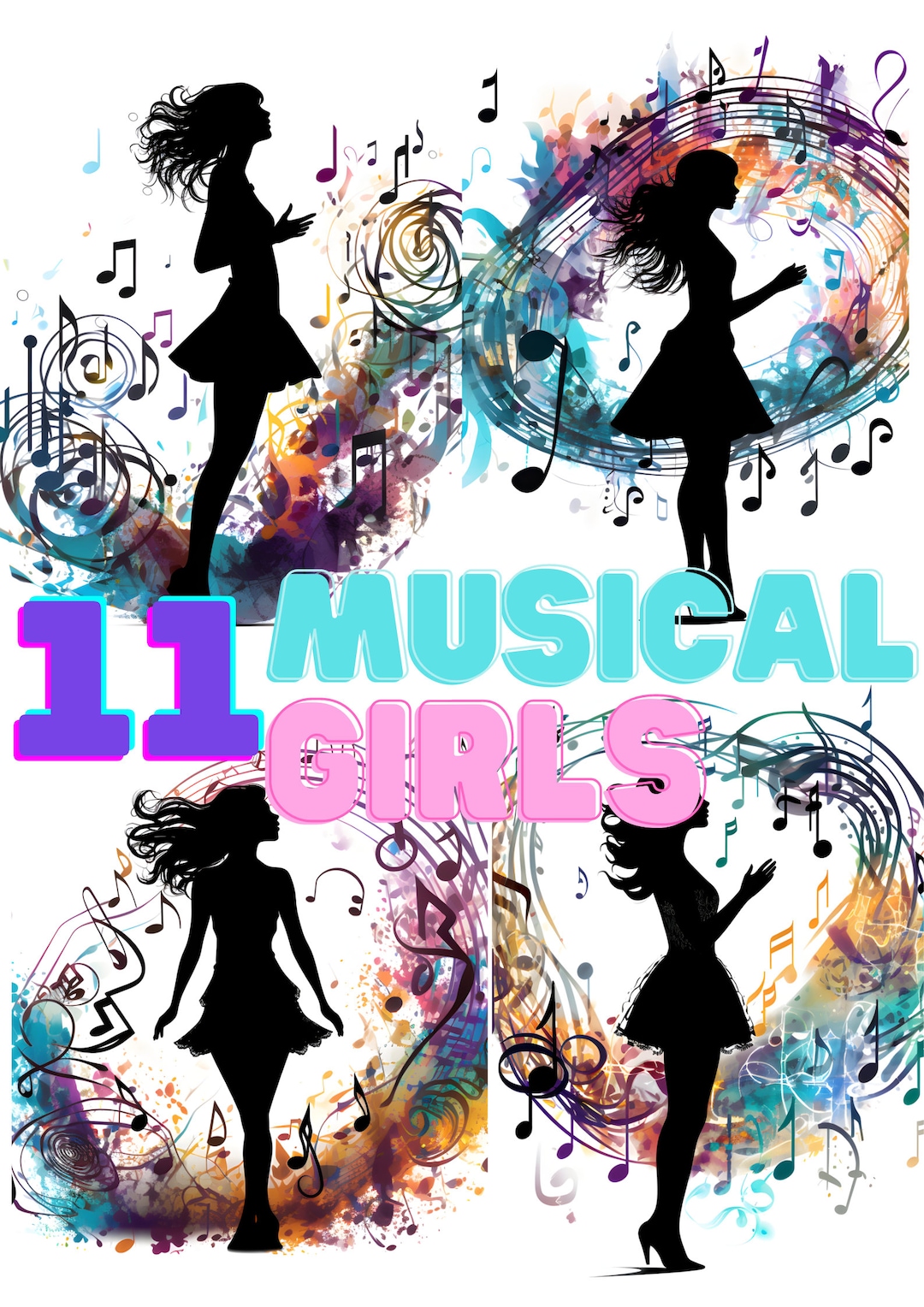 Musical Notes Silhouette - Etsy