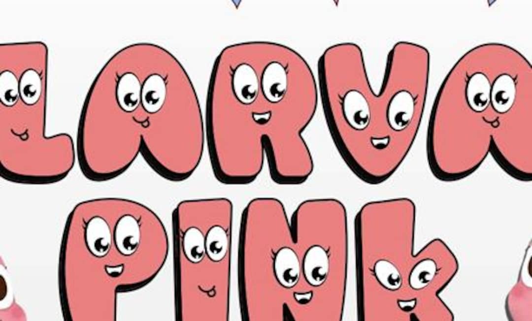 Larva Pink Font, Animation Font, Digital Font - Etsy