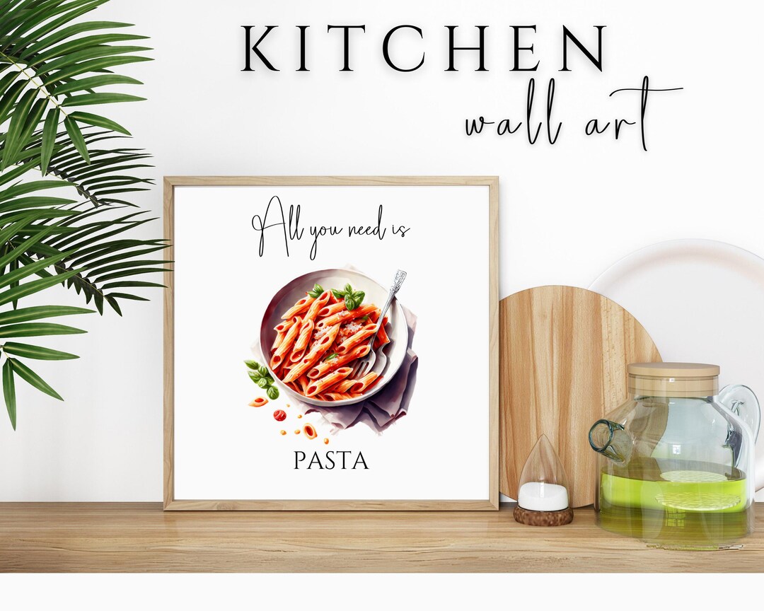 Pasta Kitchen Printable Art,food-themed Wall Art Printables,oil and ...