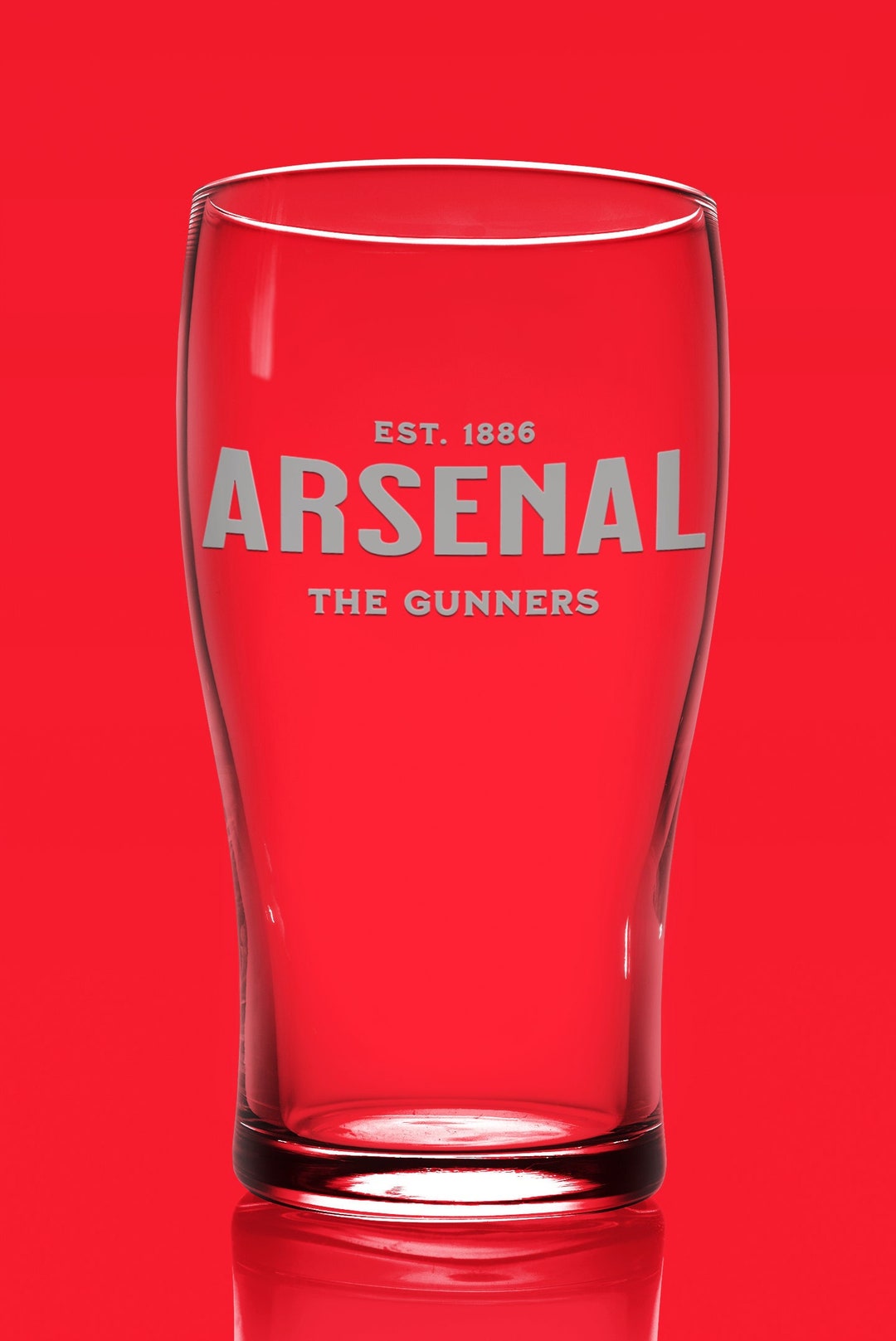 Arsenal the Gunners Pint Glass - Etsy UK