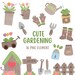 Gardening Clipart Set, Watercolor Garden, Garden Tools, Shovels, Flower ...