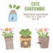 Gardening Clipart Set, Watercolor Garden, Garden Tools, Shovels, Flower ...