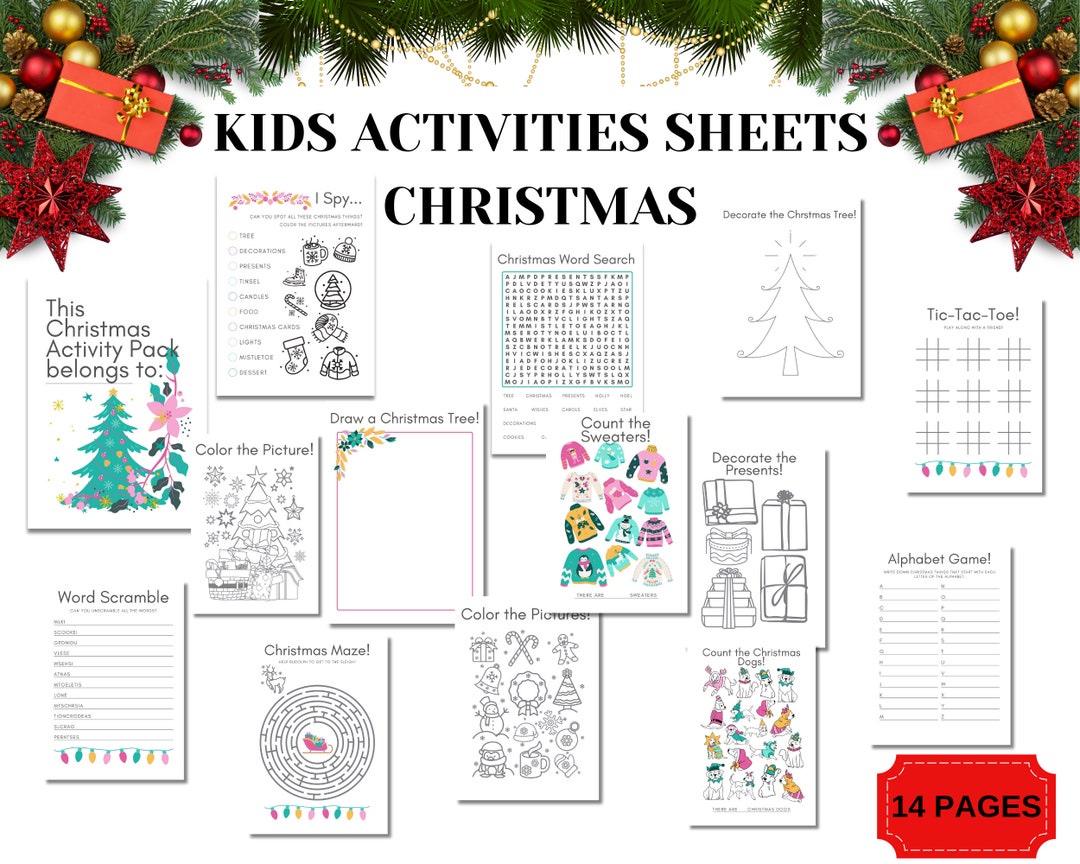 Christmas Activity Bundle, Family Christmas Games, Christmas Printable ...