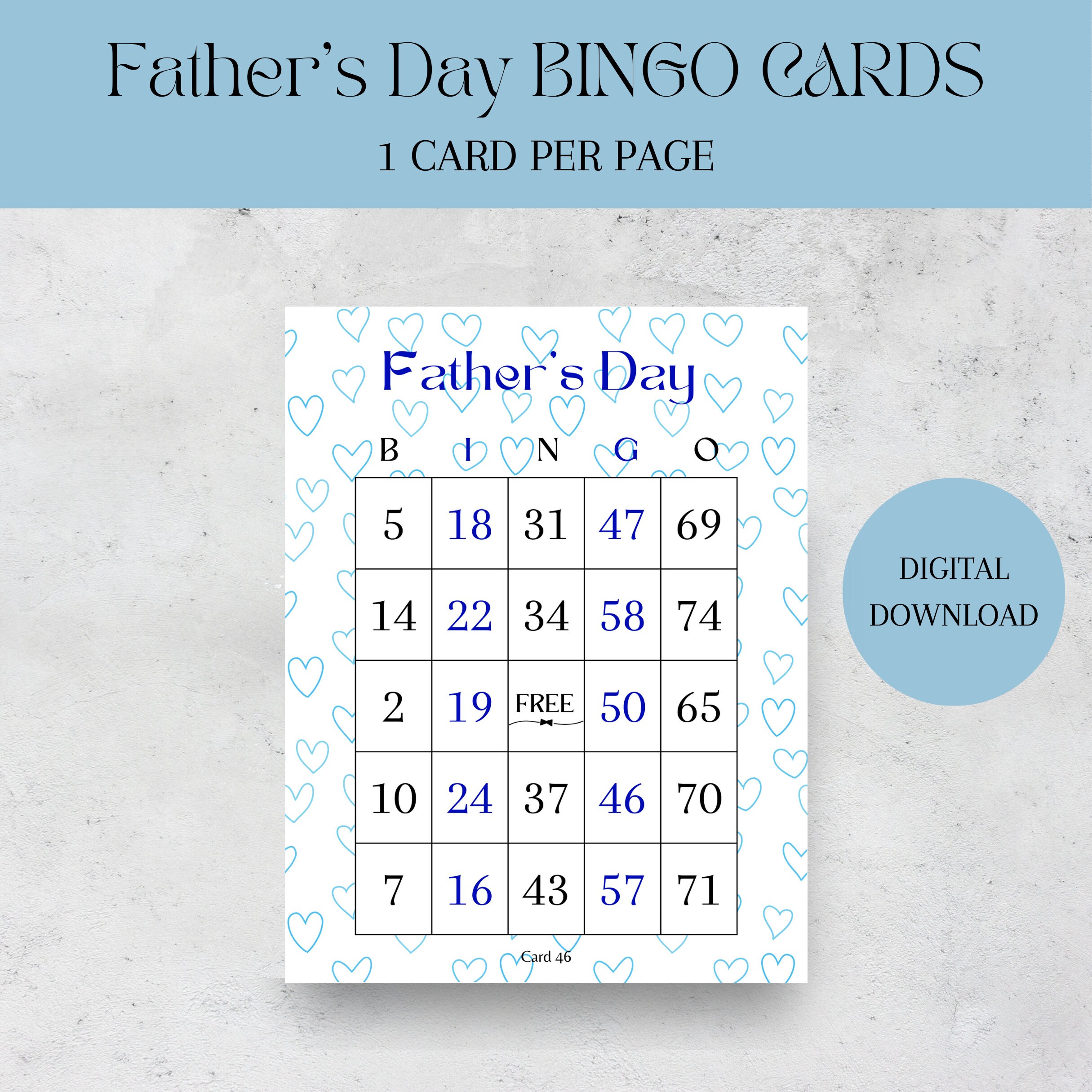 Father's Day Bingo, 60 Father's Day Bingo Cards, Printable Father's Day ...