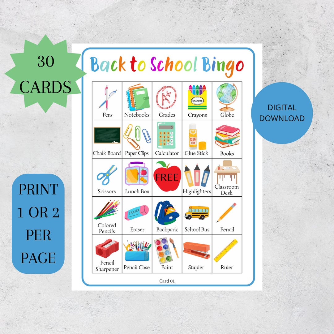 Back to School Bingo, Back to School Games, School Bingo, Welcome Back ...