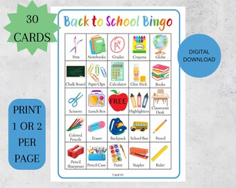 Back to School Bingo Game, Printable Back to School Games, Welcome Back ...