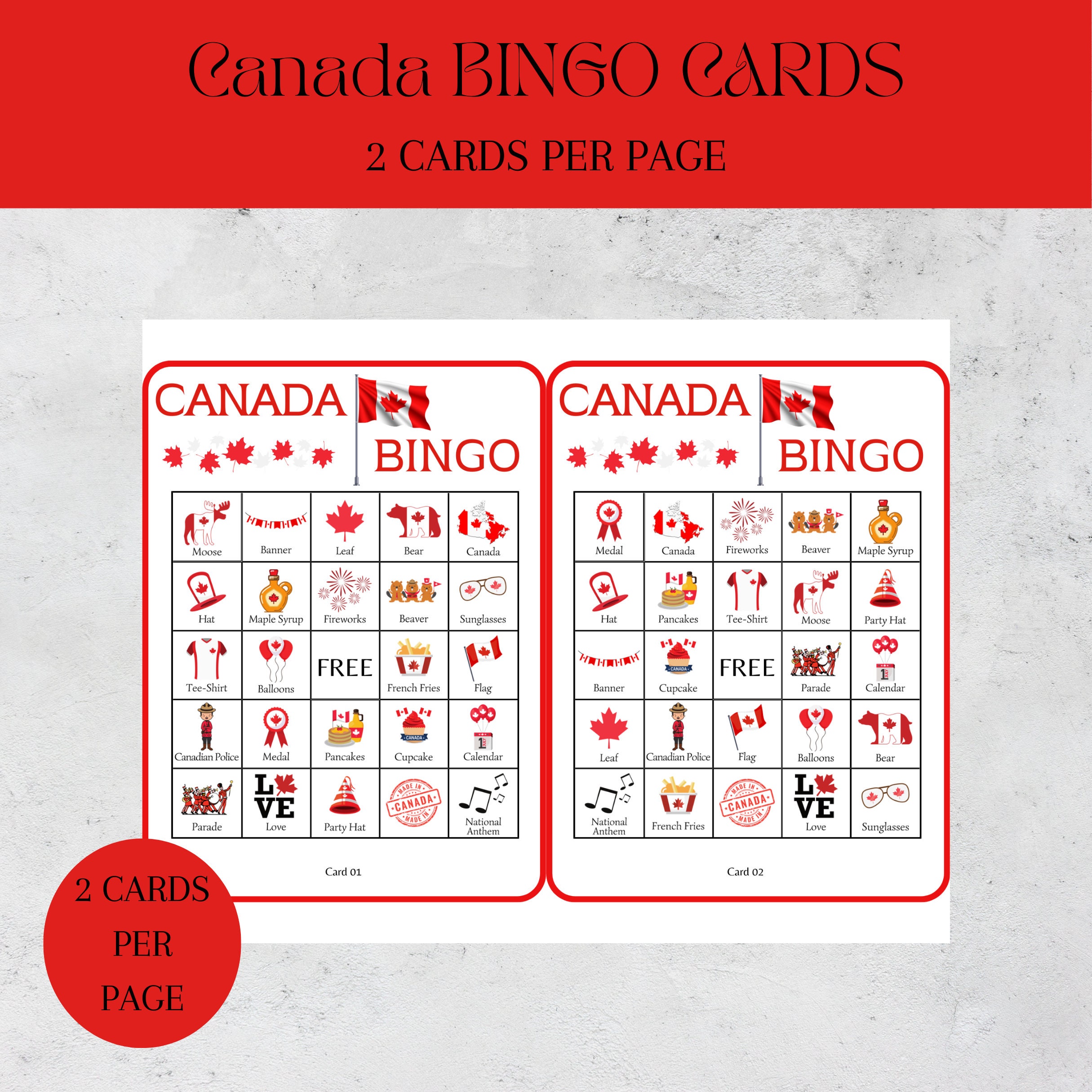 Canada Bingo, 30 Canada Bingo Cards, Canada Day Activity, Canadian ...