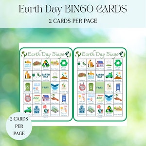 Earth Day Bingo, Earth Day Game, Earth Day Party Activity, Earth Day ...