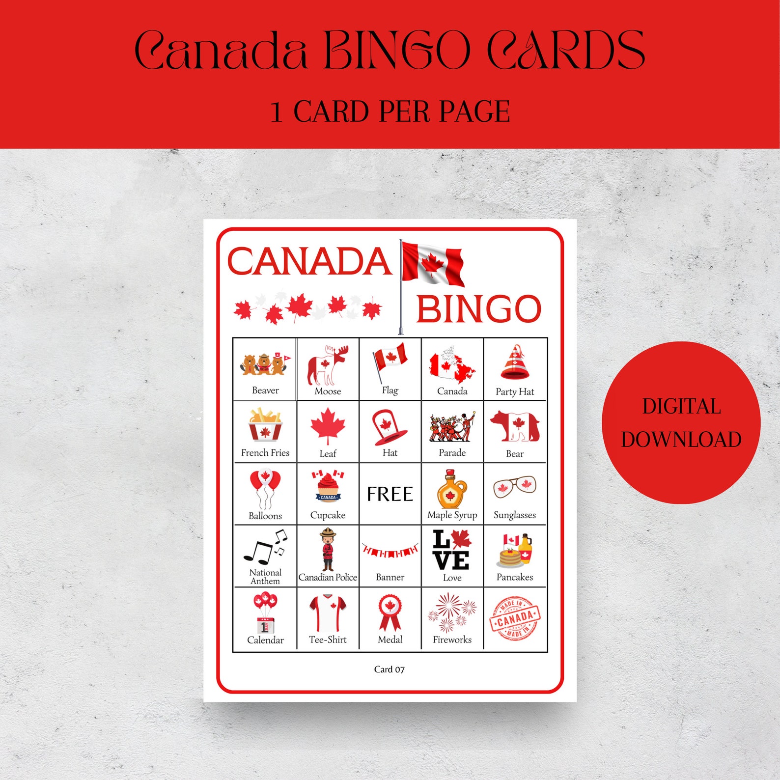 Canada Bingo, 30 Canada Bingo Cards, Canada Day Activity, Canadian ...