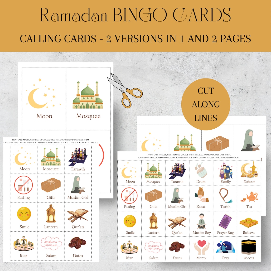 Ramadan Bingo Cards, 30 Printable Bingo Cards, Printable Bingo, Ramadan ...