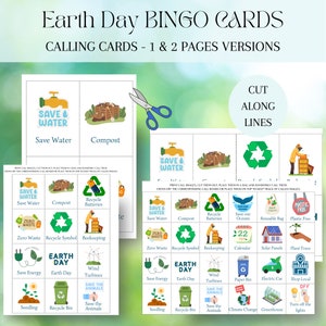 Earth Day Bingo, Earth Day Game, Earth Day Party Activity, Earth Day ...